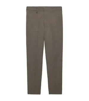 Prada Wool Houndstooth Slim-fit Trousers - Green