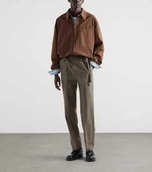 Prada Wool Houndstooth Slim-fit Trousers