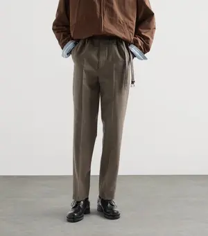 Prada Wool Houndstooth Slim-fit Trousers