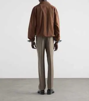 Prada Wool Houndstooth Slim-fit Trousers