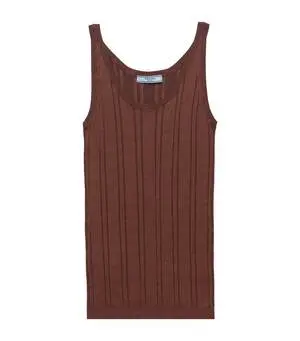 Prada Cotton Ribbed Vest Top