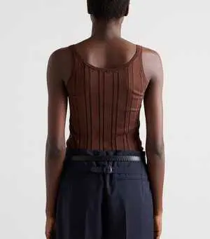 Prada Cotton Ribbed Vest Top
