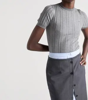 Prada Cotton Ribbed Short-sleeve T-shirt