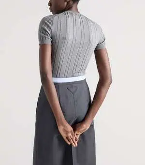 Prada Cotton Ribbed Short-sleeve T-shirt