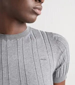 Prada Cotton Ribbed Short-sleeve T-shirt