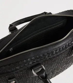 Officine Creative Leather Woven Armor Briefcase