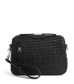 Officine Creative Leather Woven Armor Pouch - Black