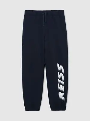 REISS 3-9 Yrs Cotton Logo-print Cuffed Joggers