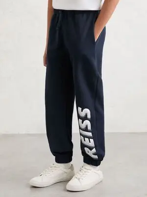 REISS 3-9 Yrs Cotton Logo-print Cuffed Joggers
