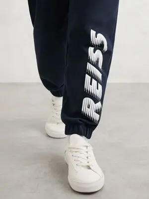 REISS 3-9 Yrs Cotton Logo-print Cuffed Joggers