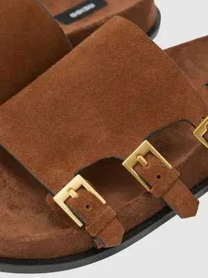 REISS Suede Buckle-strap Slip-on Sandals