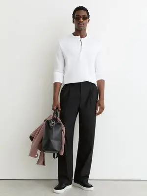 REISS Airwater-cotton Jersey Henley T-shirt