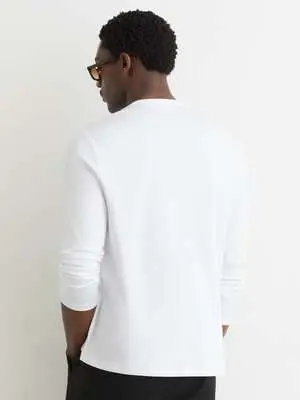 REISS Airwater-cotton Jersey Henley T-shirt