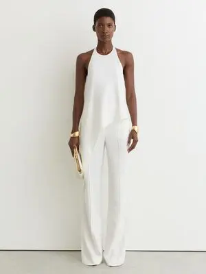 REISS Asymmetric Draped Halterneck Top