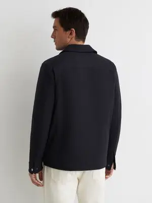 REISS Technical Quilted Zip-front Overshirt