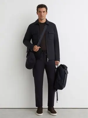 REISS Technical Quilted Zip-front Overshirt