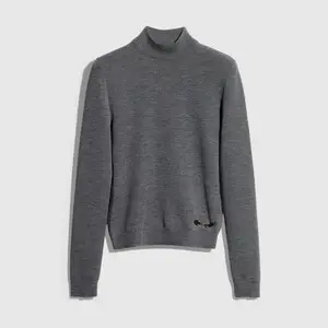 Gucci Fine Rib Knit Woo Top With Horsebit, Size