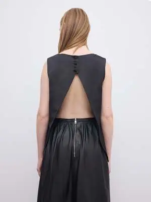 HOUSE OF DAGMAR Open Back Satin Top