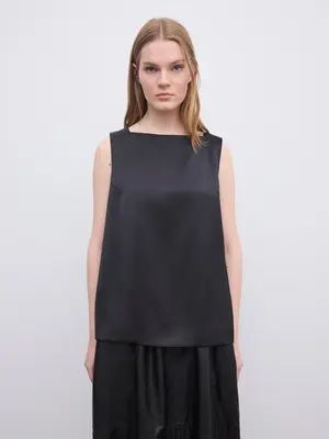 HOUSE OF DAGMAR Open Back Satin Top