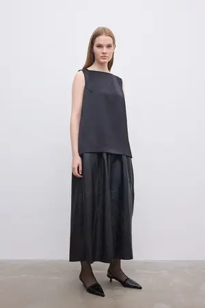 HOUSE OF DAGMAR Open Back Satin Top