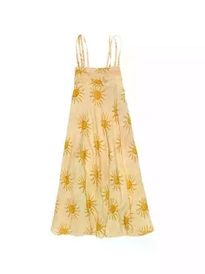 Bimba Y Lola Bimba The South A-line Pleated Dress - Neutrals
