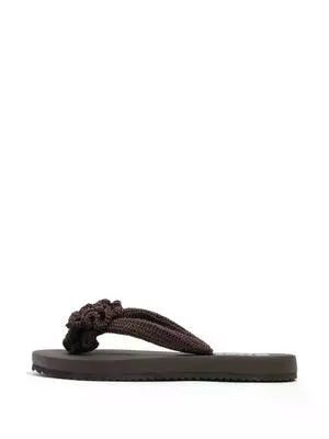 Bimba Y Lola Chocolate Crochet-flower Flip-flops - Brown