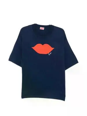 Kenzo Lips-intarsia Short-sleeve Sweater