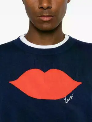 Kenzo Lips-intarsia Short-sleeve Sweater