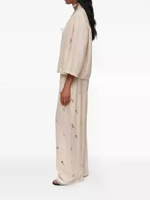 Bimba Y Lola Sand Mini Embroidered Kimono Jacket