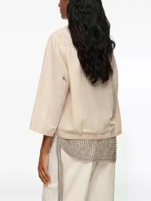 Bimba Y Lola Sand Mini Embroidered Kimono Jacket