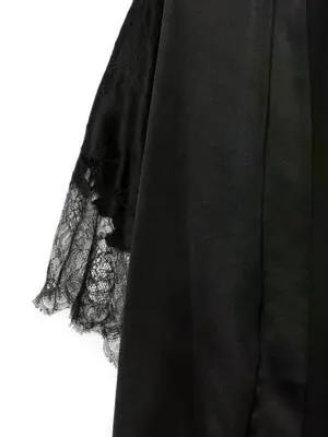Carine Gilson Lace-trim Silk Kimono - Black
