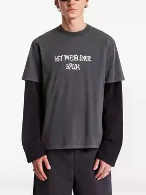 HELIOT EMIL Tacito Layered-sleeve T-shirt