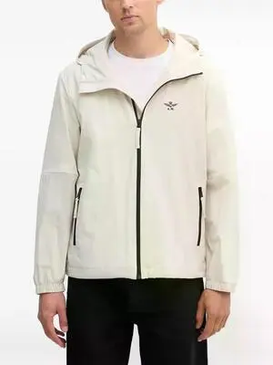 AERONAUTICA MILITARE Logo-embroidered Hooded Jacket - Neutrals