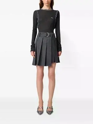 MSGM Belted Pleated Mini Skirt
