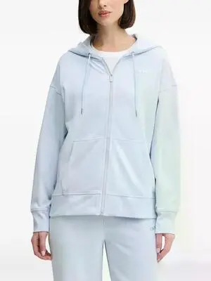 Dkny Logo-appliqué Zip-up Hoodie - Blue