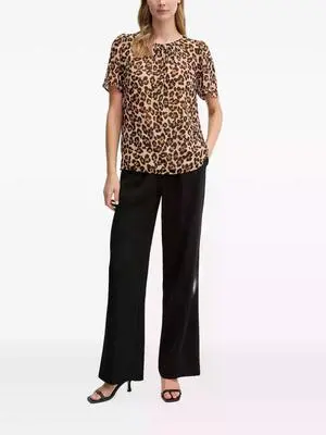 Dkny Leopard Print Short Sleeve Blouse