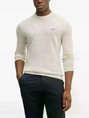 AERONAUTICA MILITARE Logo-embroidered Sweater - Neutrals