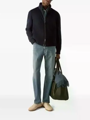 Zegna Oasi Cashmere Zip-through Cardigan - Blue