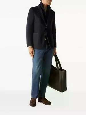 Zegna Oasi Cashmere Jacket With Detachable Bib - Blue