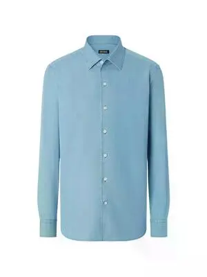 Zegna Light Cotton-denim Shirt - Blue