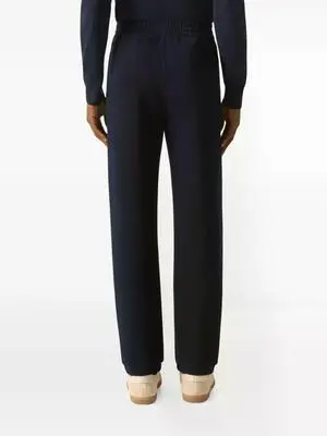 Zegna Navy Wool Cotton And Silk Joggers
