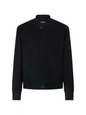 Zegna Navy Oasi Cashmere-elements Bomber Jacket - Blue