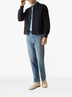 Zegna Navy Oasi Cashmere-elements Bomber Jacket