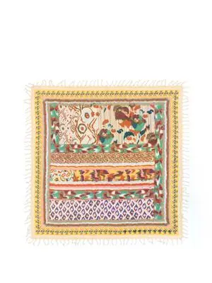 Bimba Y Lola Ikat Flower Patchwork Shawl