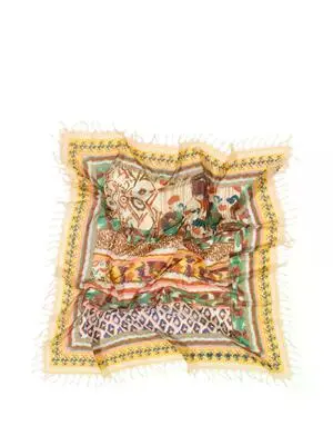 Bimba Y Lola Ikat Flower Patchwork Shawl