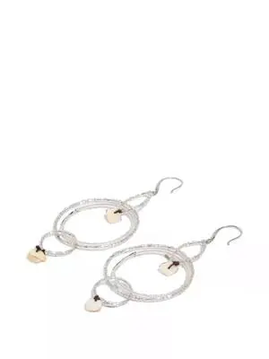 Bimba Y Lola Beads And Mother-of-pearl Earrings - Silver