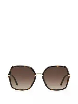 Carolina Herrera Tortoiseshell-effect Geometric-frame Sunglasses - Brown