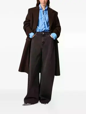 MSGM Pleated-sleeve Notched-lapels Coat