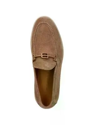 BALDININI Monogram-plaque Suede Loafers