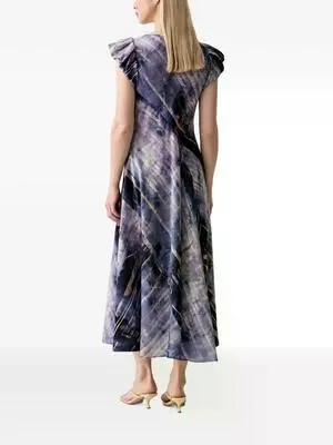 Dkny Tie-dye Cap-sleeve Midi Dress